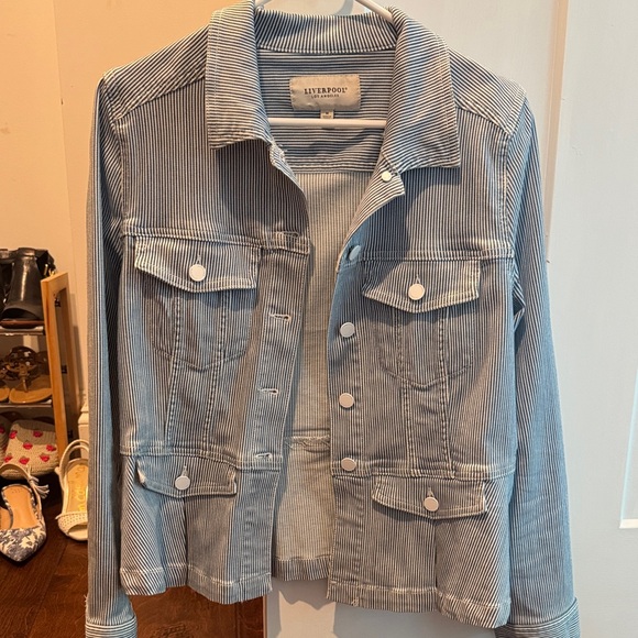 Liverpool | Jackets & Coats | Liverpool Womens Blue Pinstripe Denim ...